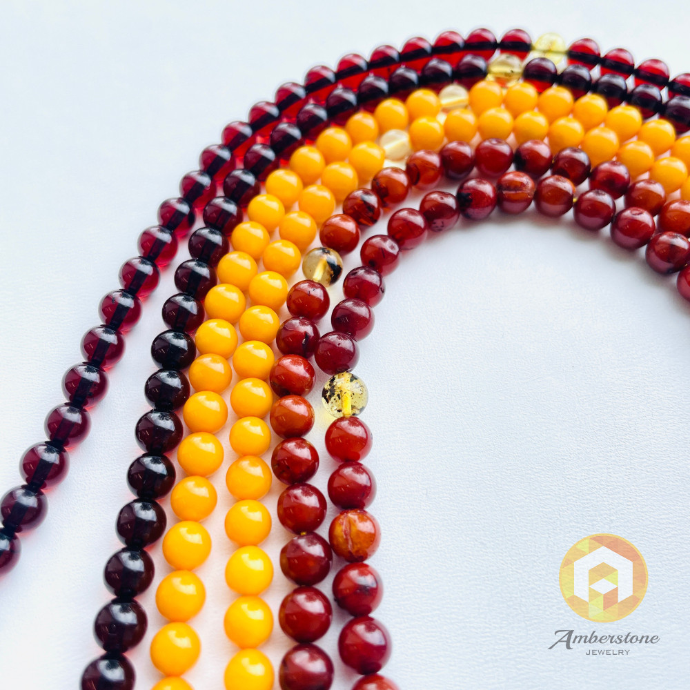 Set of Buddhist Rosaries, Mala 108 Beads Made of Natural Baltic Amber ...