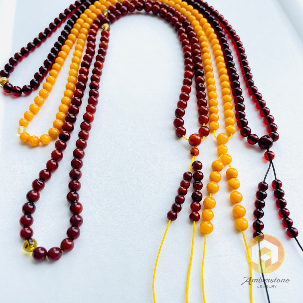 Set of Buddhist Rosaries, Mala 108 Beads Made of Natural Baltic Amber ...