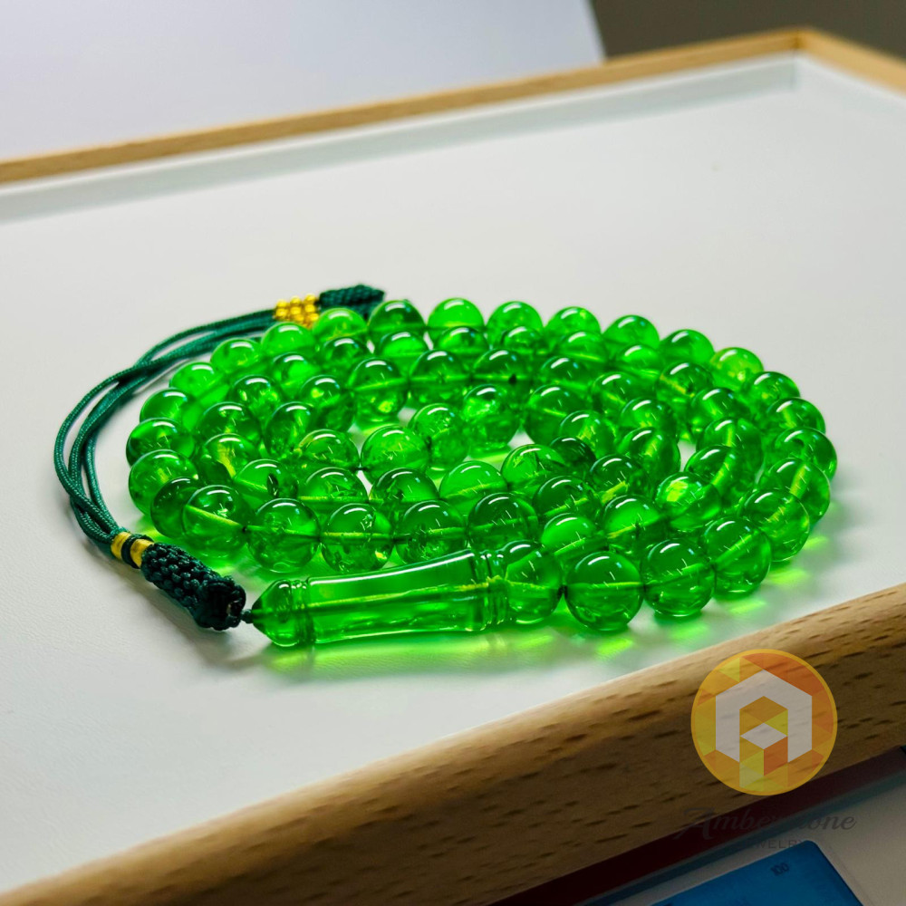 Amber Tespih Green Color Misbaha