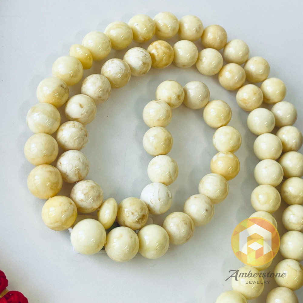 Islamic Prayer Beads Made of White Amber